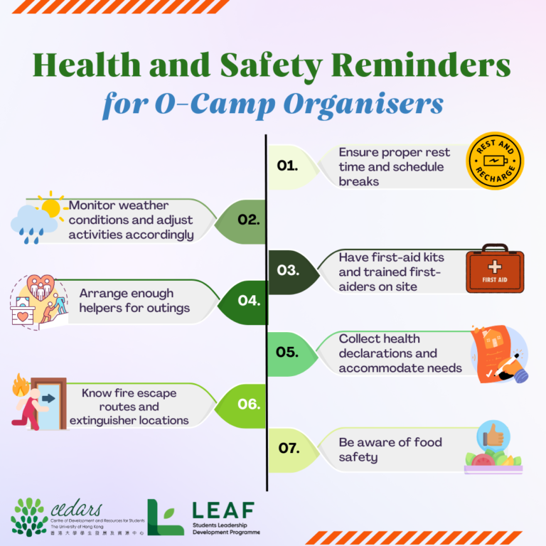 【💡Health & Safety Reminders for Orientation Camp Organisers💡】 – LEAF